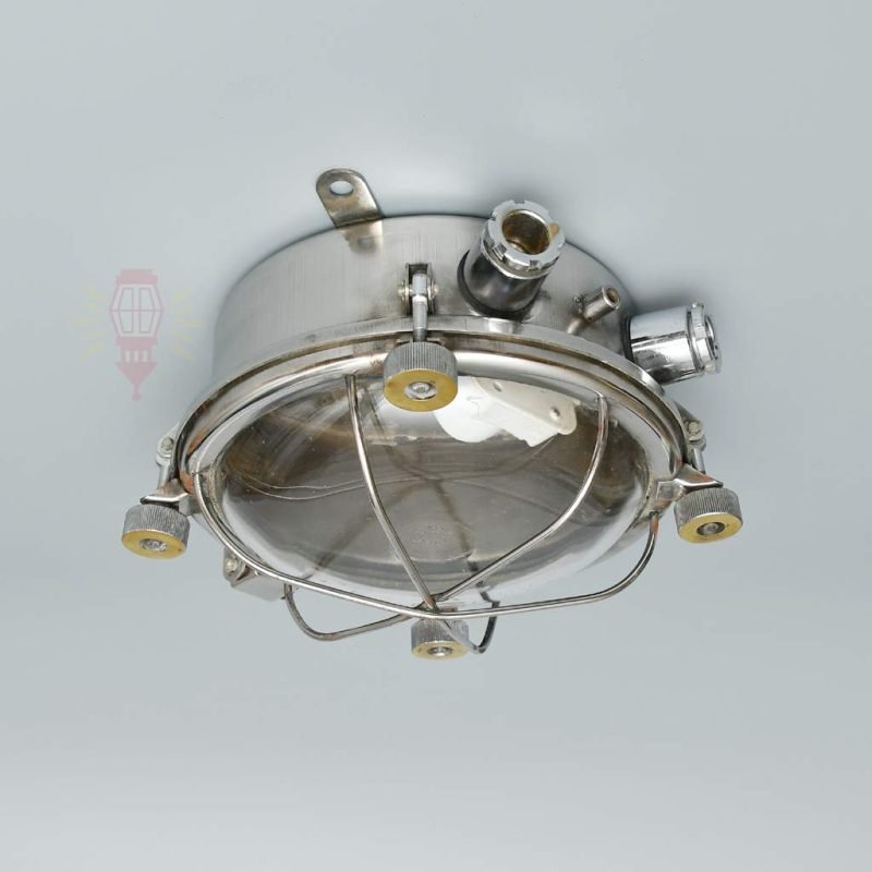 intage Stainless Steel Bulkhead Light Dome | NauticLamps